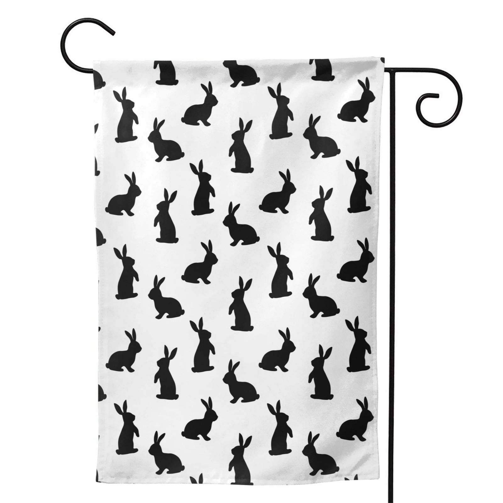 Sigee Black Rabbit for Live Happy Decorative Small Garden Flag,Double ...