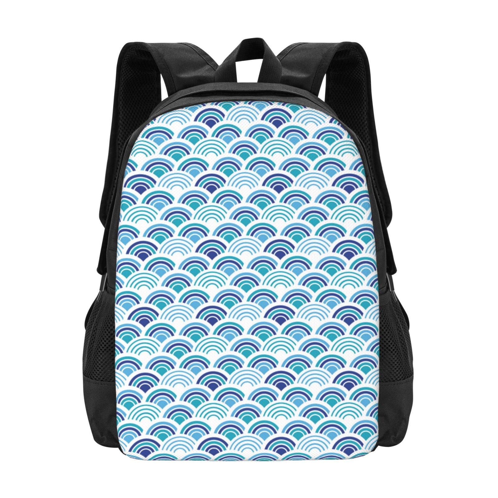 Sigee Blue Fish Scale Texture for Simple large capacity backpack Travel ...