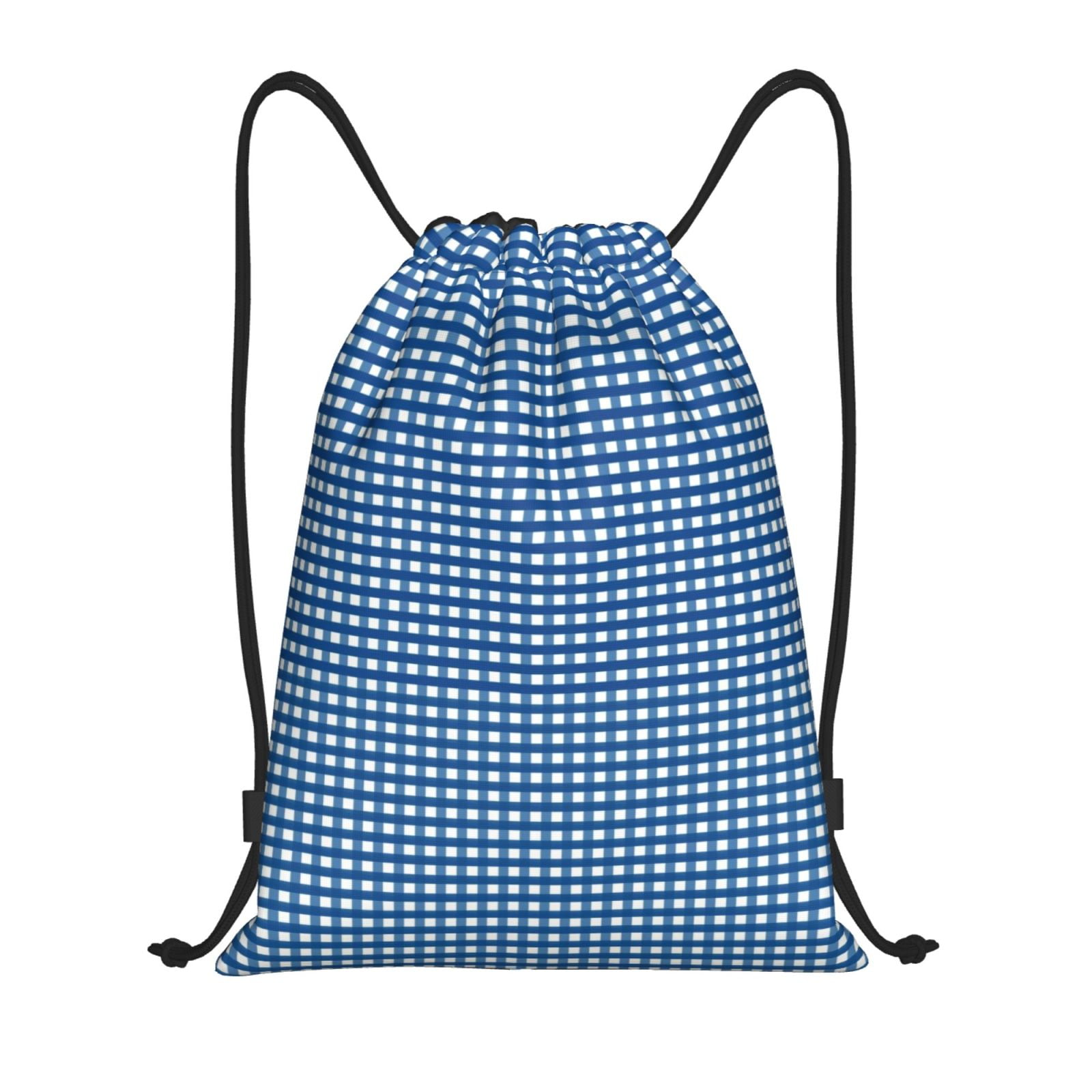 Sigee Blue Gingham for Drawstring Bag String Backpack for Sports, Gym ...