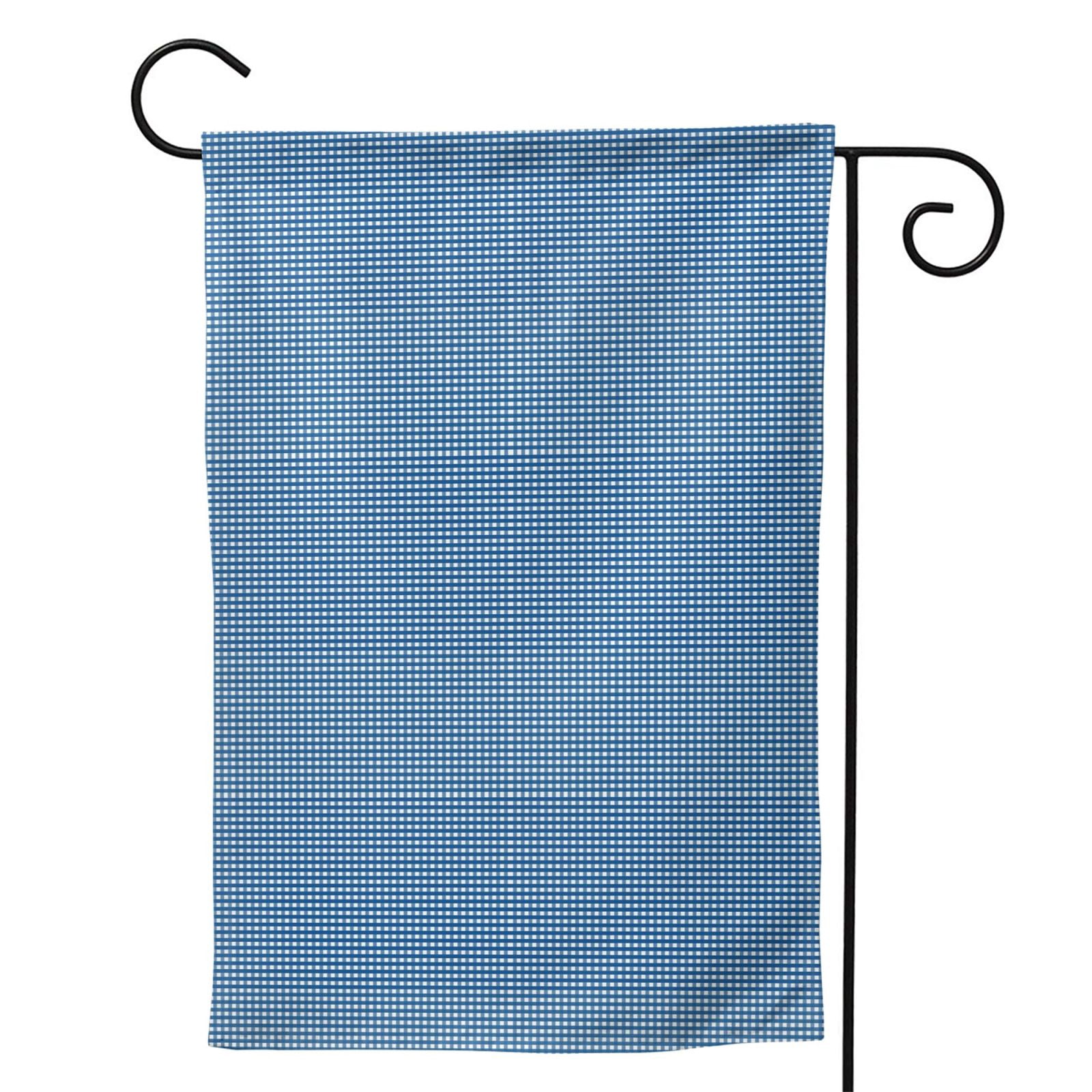 Sigee Blue Gingham for Live Happy Decorative Small Garden Flag,Double ...