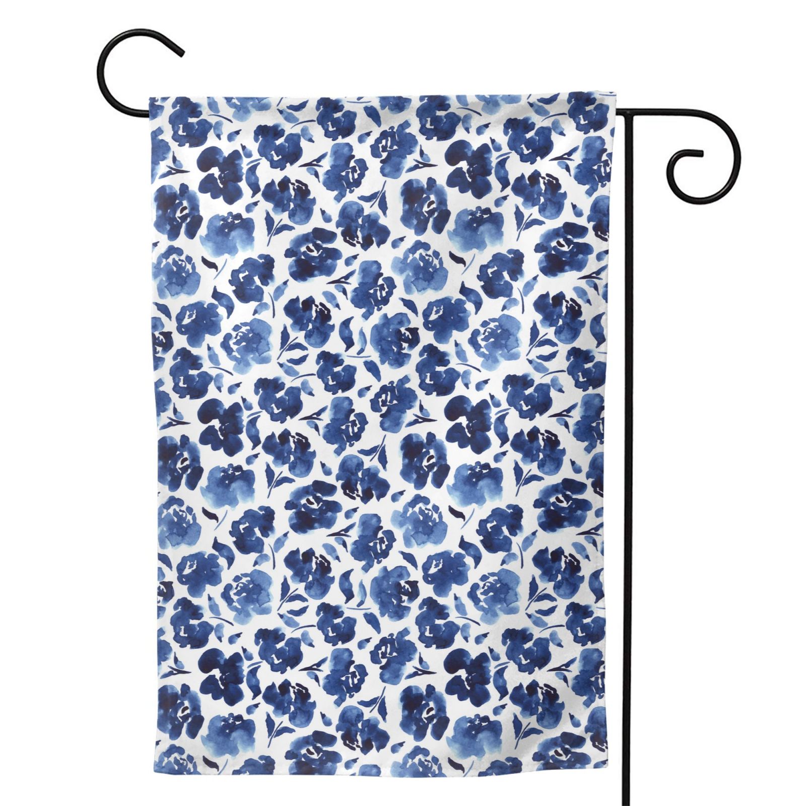 Sigee Blue Ink Flowers for Live Happy Decorative Small Garden Flag ...