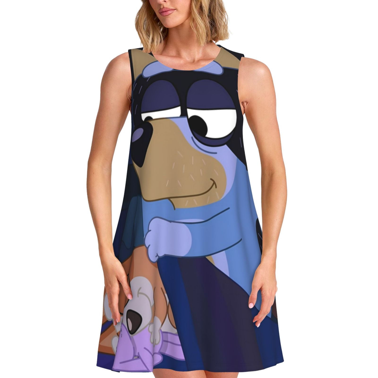 Sigee Bluey (3) for Women's Sleeveless Dress Relaxed Fit Dress with ...