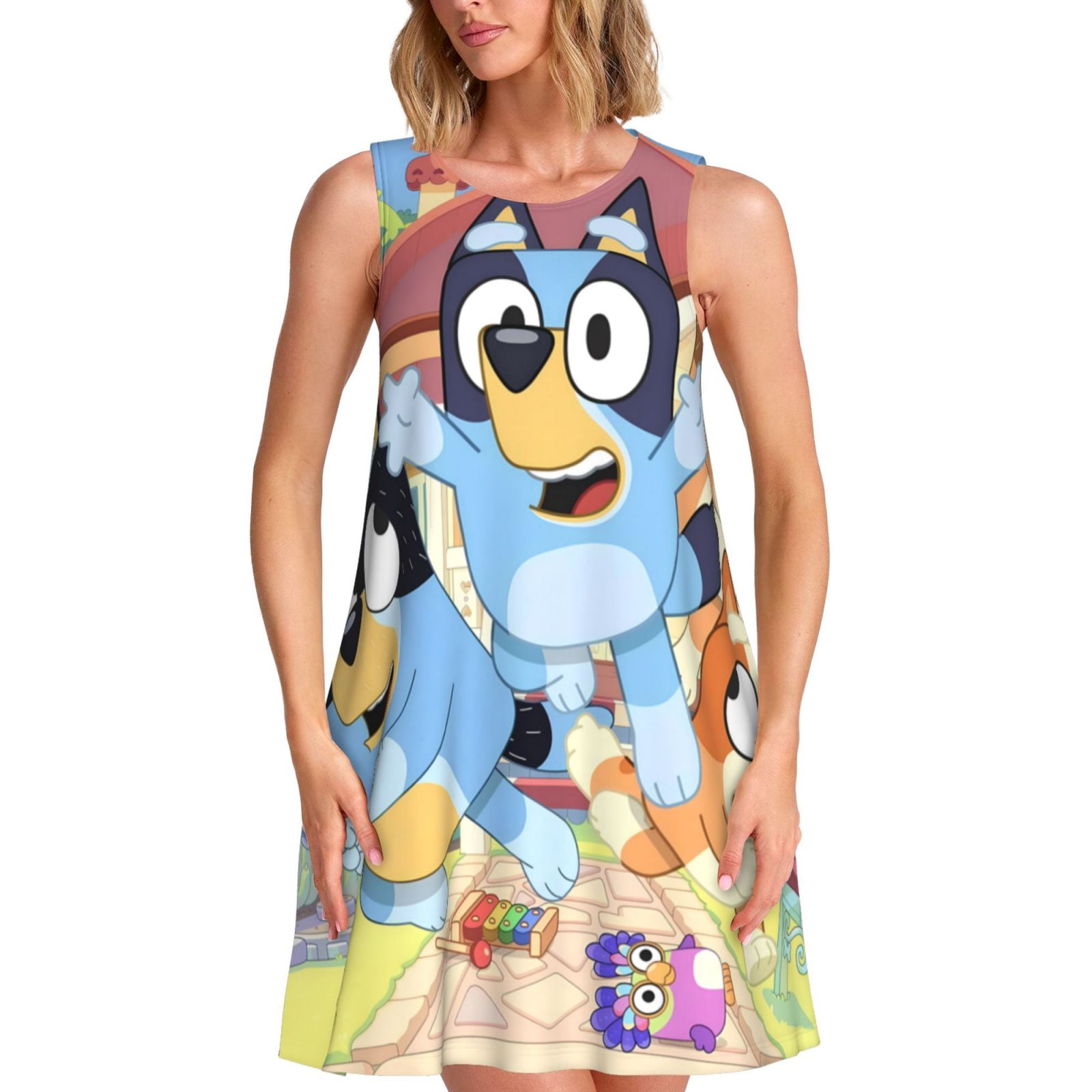 Sigee Bluey (53) for Women's Sleeveless Dress Relaxed Fit Dress with ...