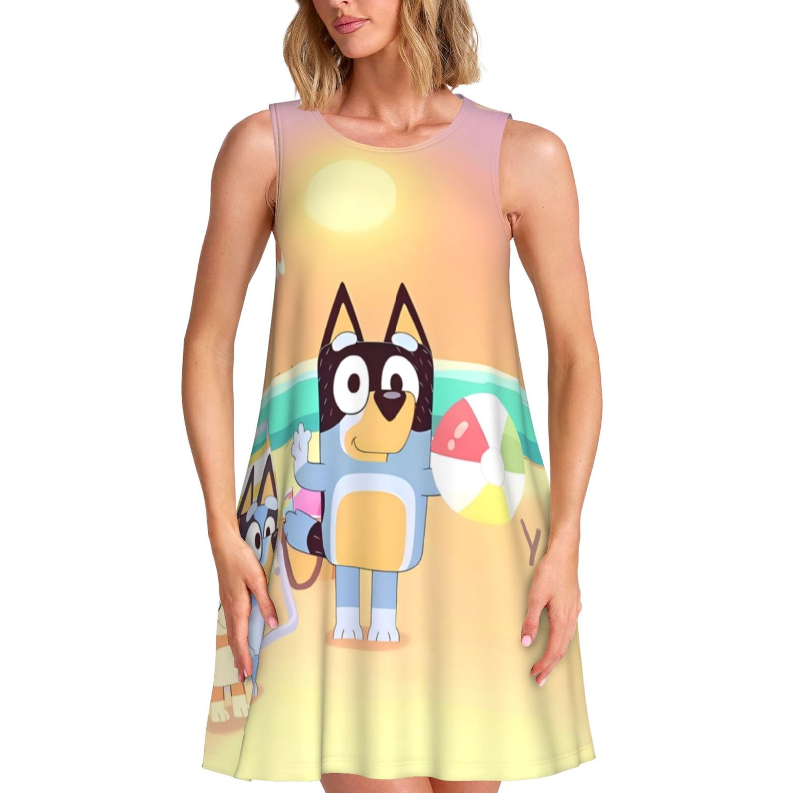 Sigee Bluey (55) for Women's Sleeveless Dress Relaxed Fit Dress with ...