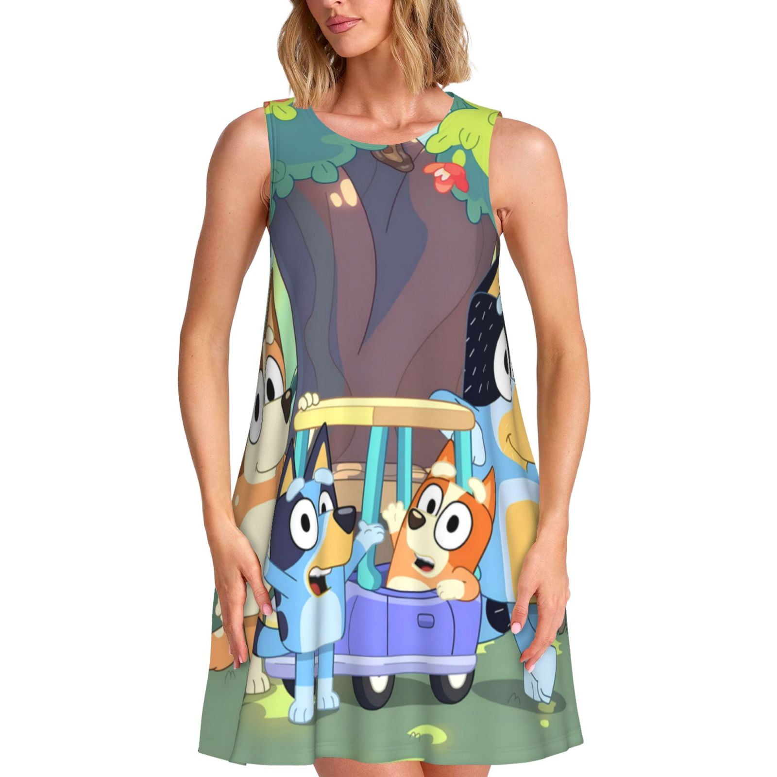 Sigee Bluey (63) for Women's Sleeveless Dress Relaxed Fit Dress with ...