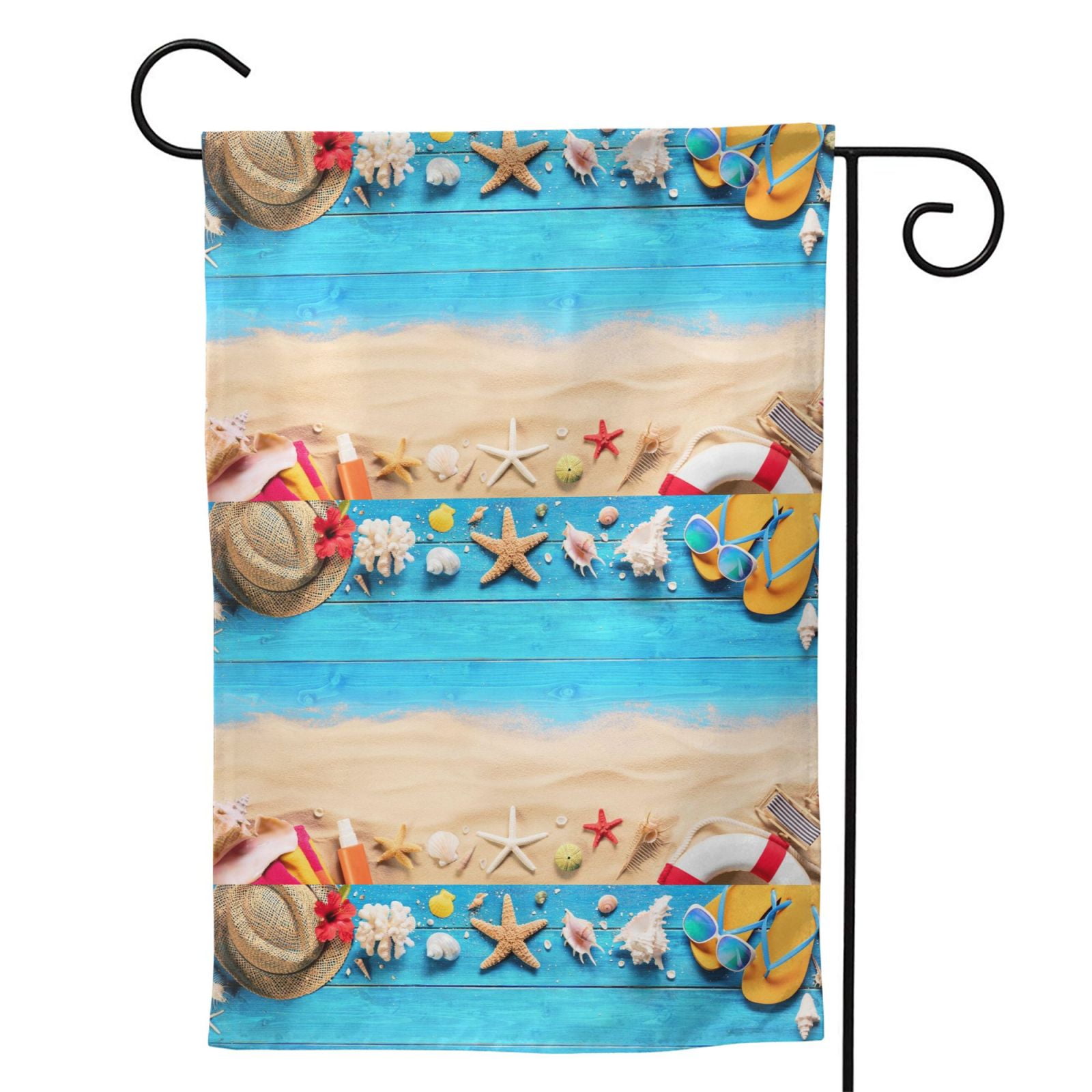 Sigee Boards and Beach for Live Happy Decorative Small Garden Flag ...