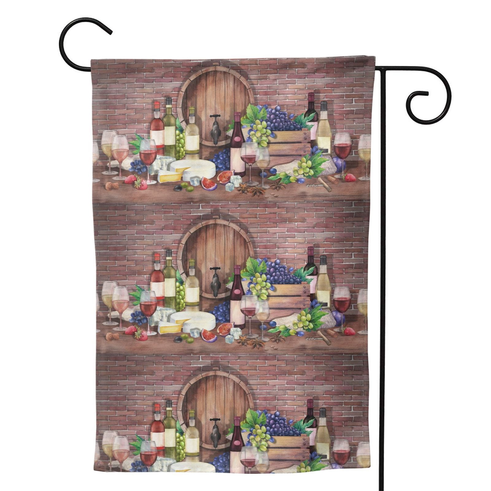 Sigee Bottle Glass Red Wine for Live Happy Decorative Small Garden Flag ...
