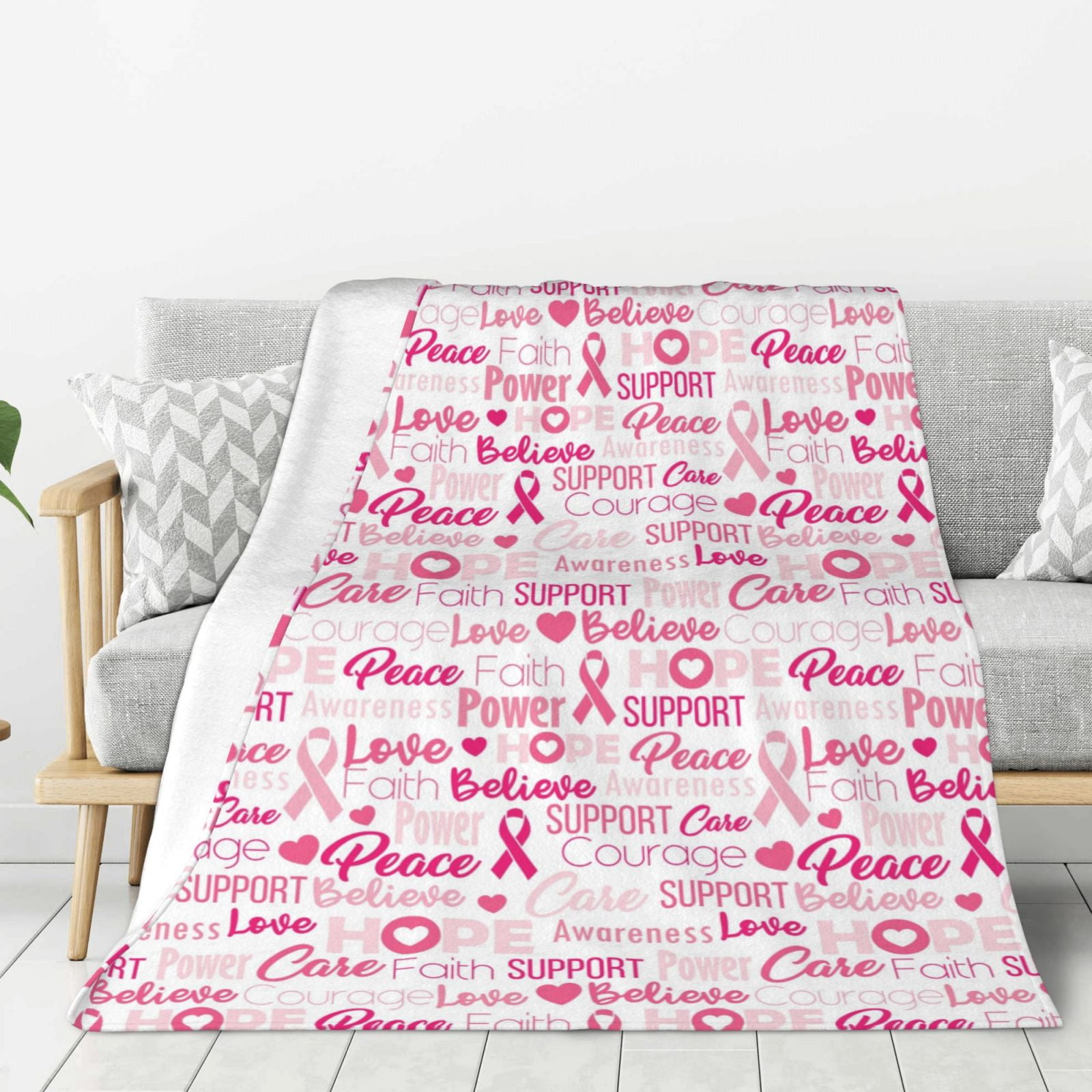 Sigee Breast Cancer Ribbons Awareness for Flannel Blanket - Ultra-Soft ...
