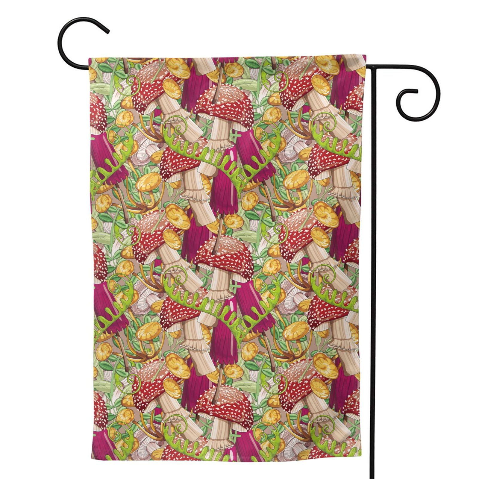 Sigee Bright Mushrooms for Live Happy Decorative Small Garden Flag ...