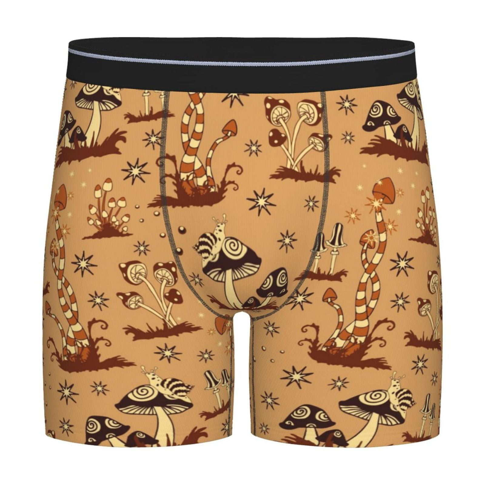 Sigee Brown Mushrooms for Men's Boxer Briefs,Moisture Wicking and ...