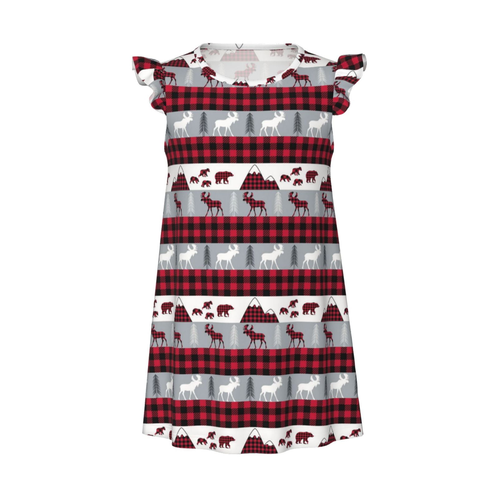 Sigee Buffalo Plaid Forest for Girls Sleepwear Nightie,Night Sleep ...
