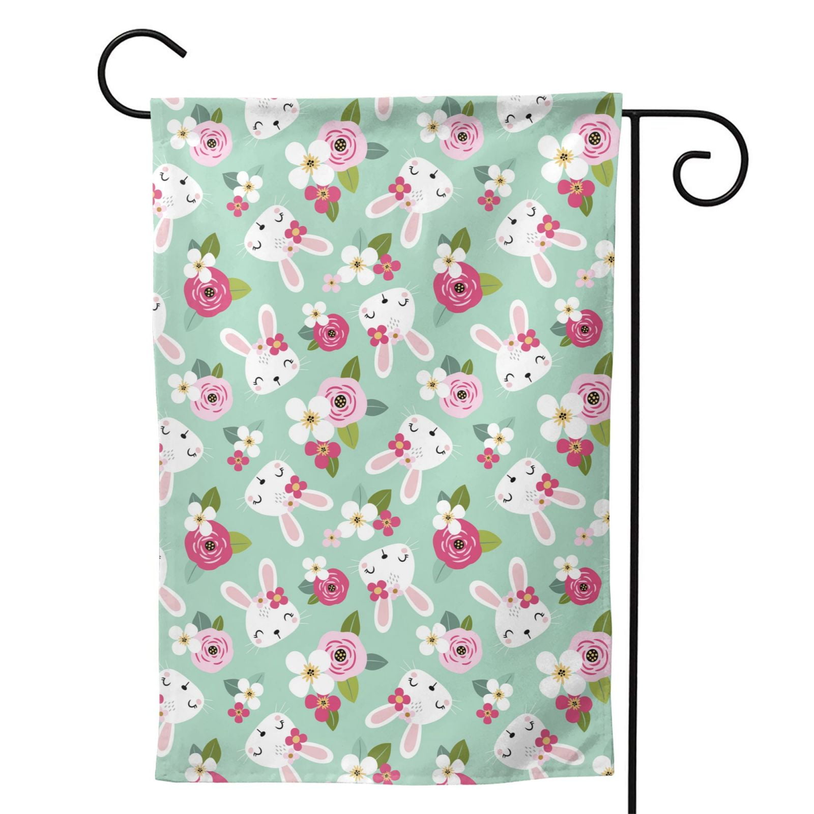Sigee Bunny And Rose for Live Happy Decorative Small Garden Flag,Double ...