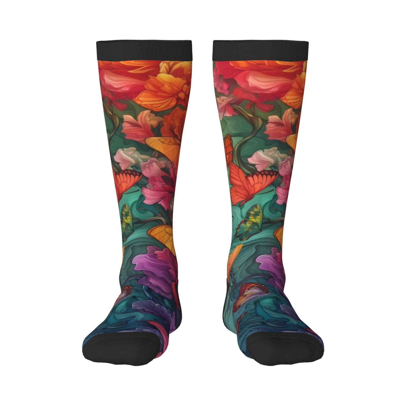Sigee Butterfly Flower Cascade for Socks for Men Women Socks Stocking Compression Socks ...