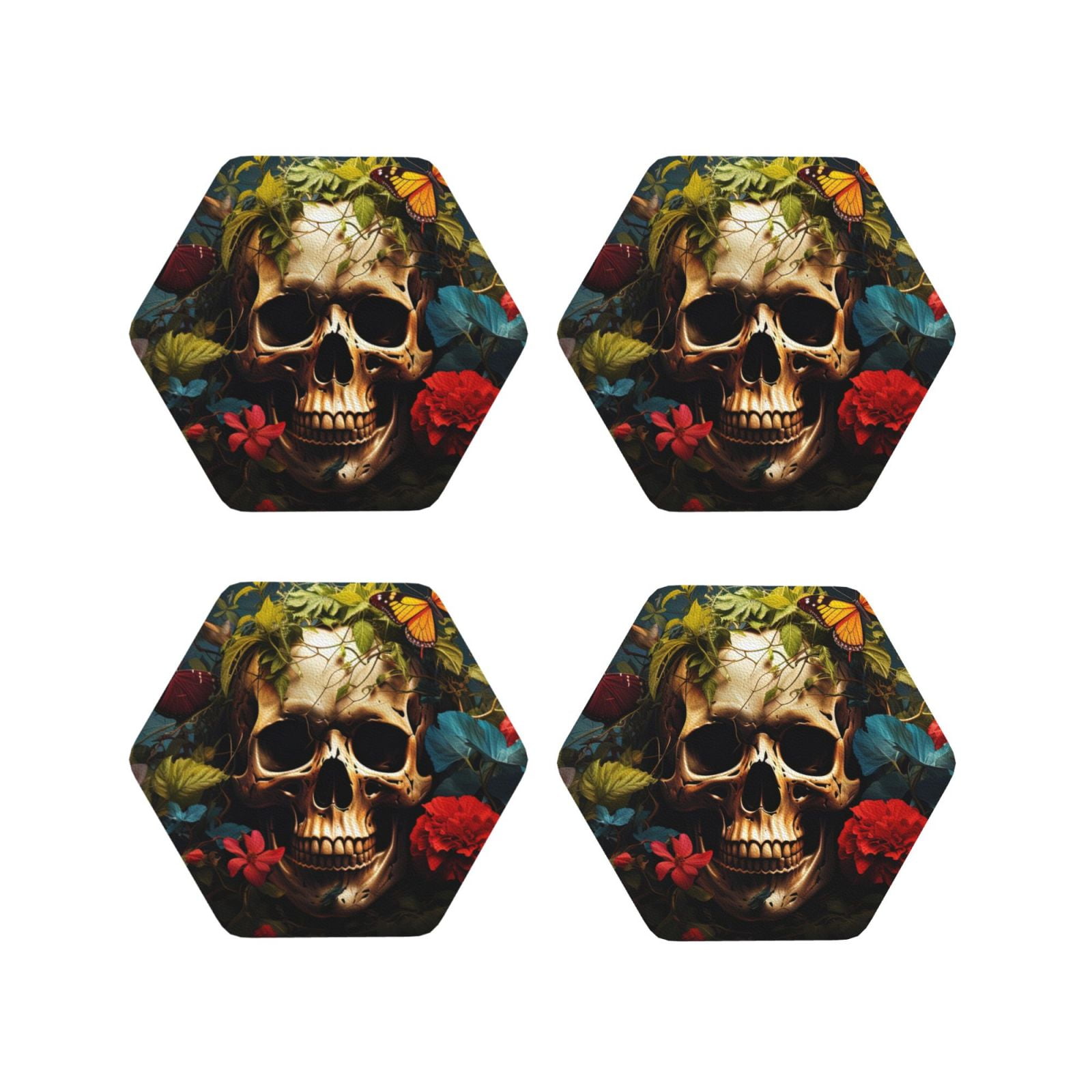 Sigee Butterfly Flower Plant Skull for Water-Resistant, Heat-Resistant, Non-Slip Leather ...