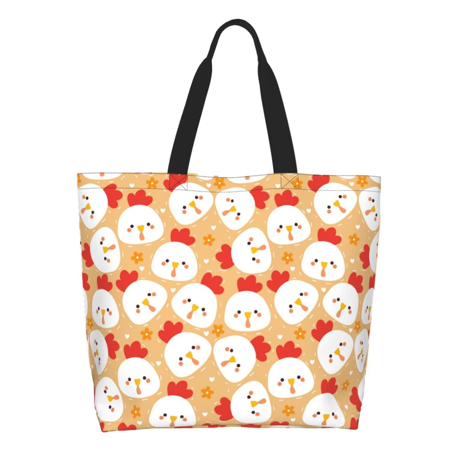 Sigee Cartoon Chicken for Large Capacity Shopping Bag with Inner Pocket ...