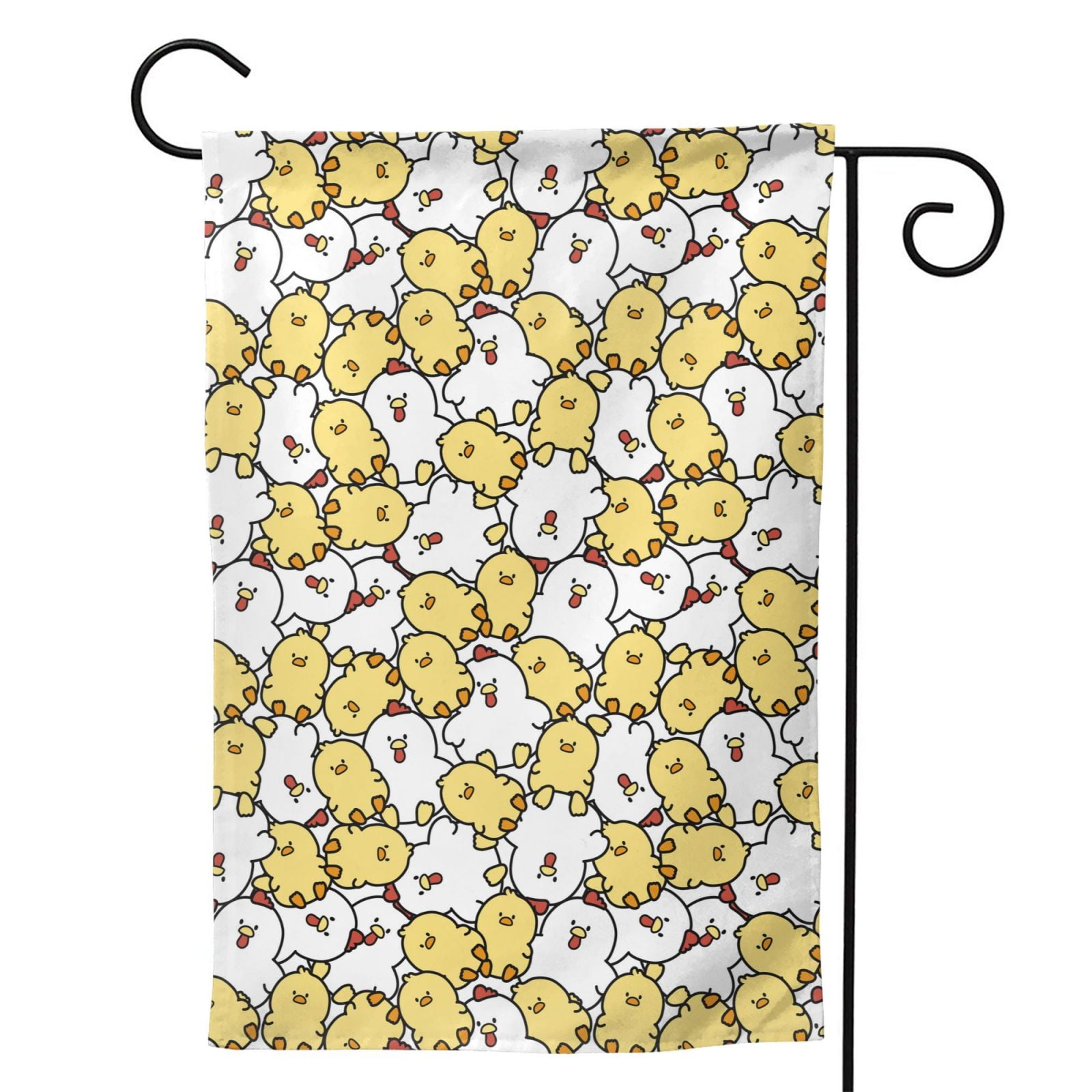 Sigee Cartoon Chicken for Live Happy Decorative Small Garden Flag ...