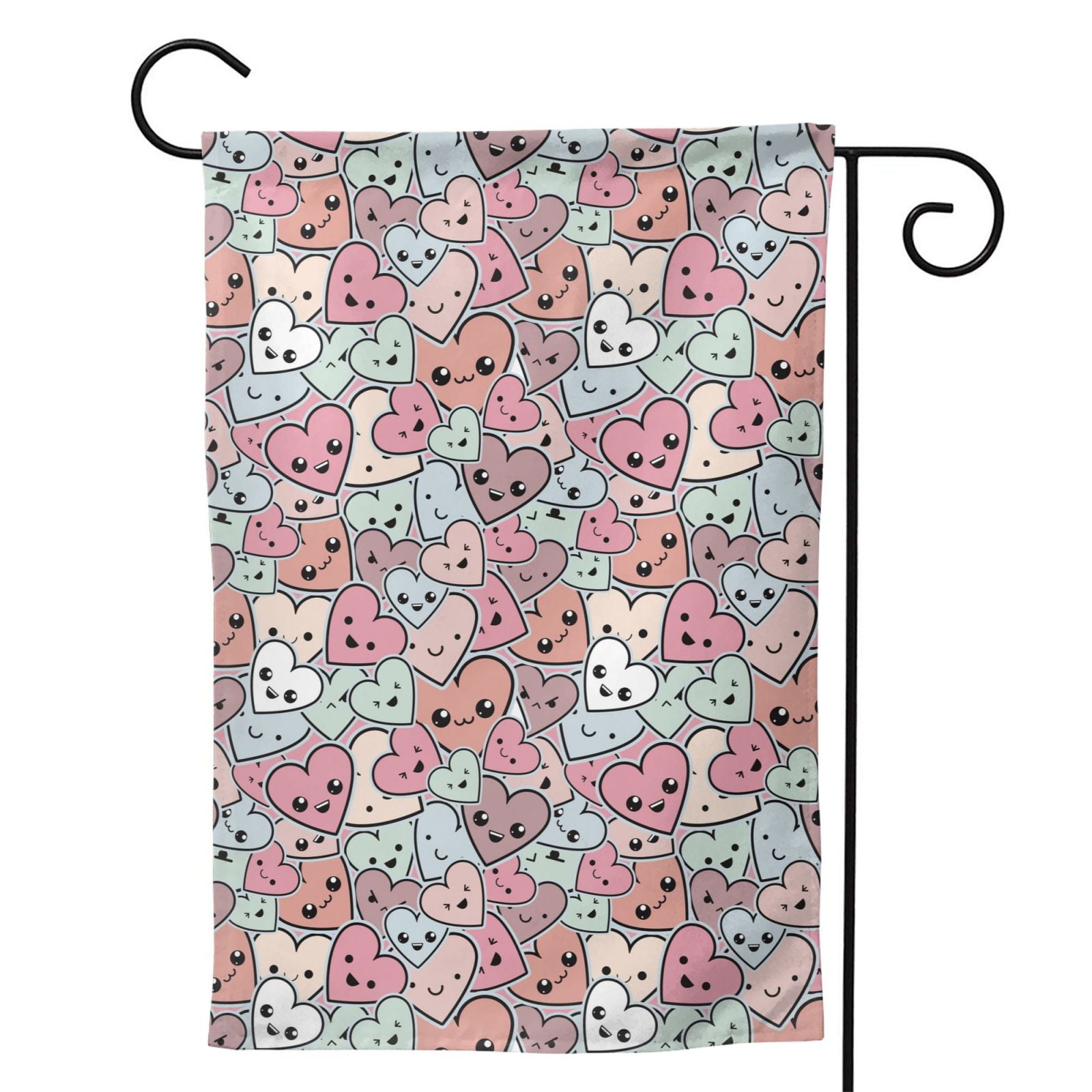 Sigee Cartoon Hearts for Live Happy Decorative Small Garden Flag,Double ...