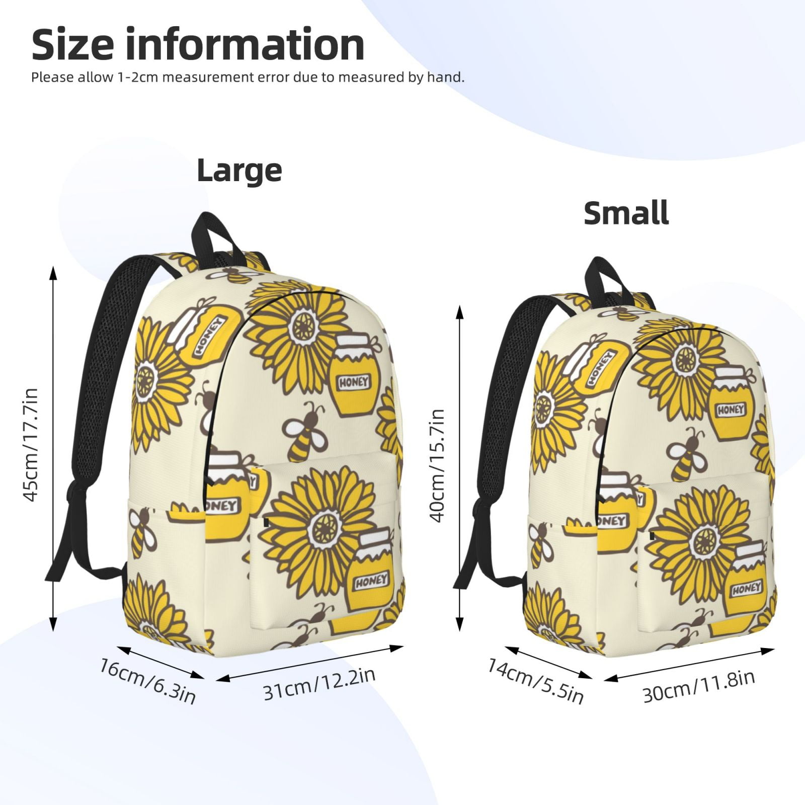 Sigee Cartoon Honey Pot Bee Sunflower for Canvas Large Capacity Laptop ...