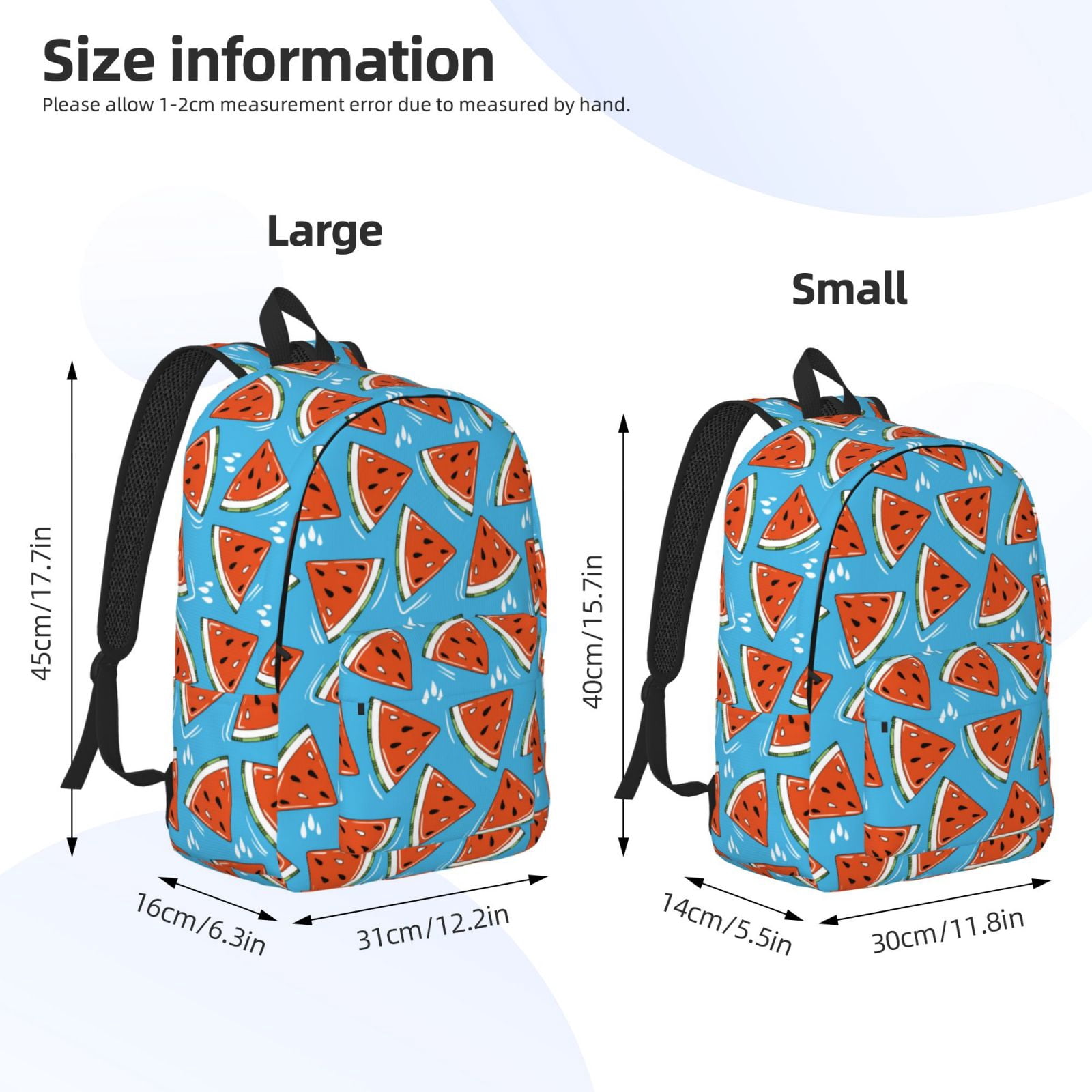 Sigee Cartoon Watermelon for Canvas Large Capacity Laptop Backpack for ...