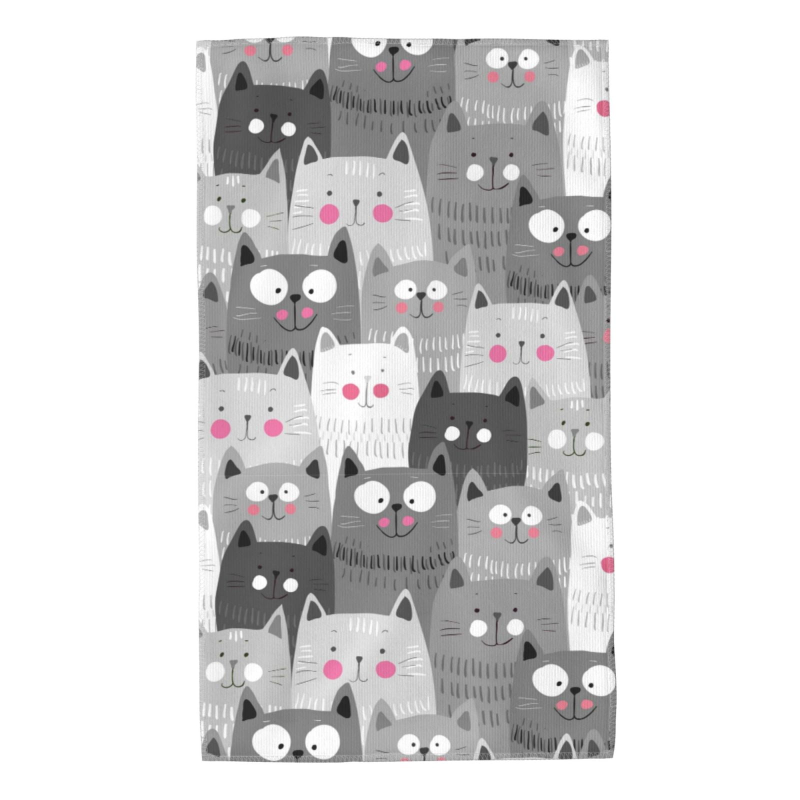 Sigee Cats Group Print Superfine Fiber Towel Soft, Absorbent, Essential ...