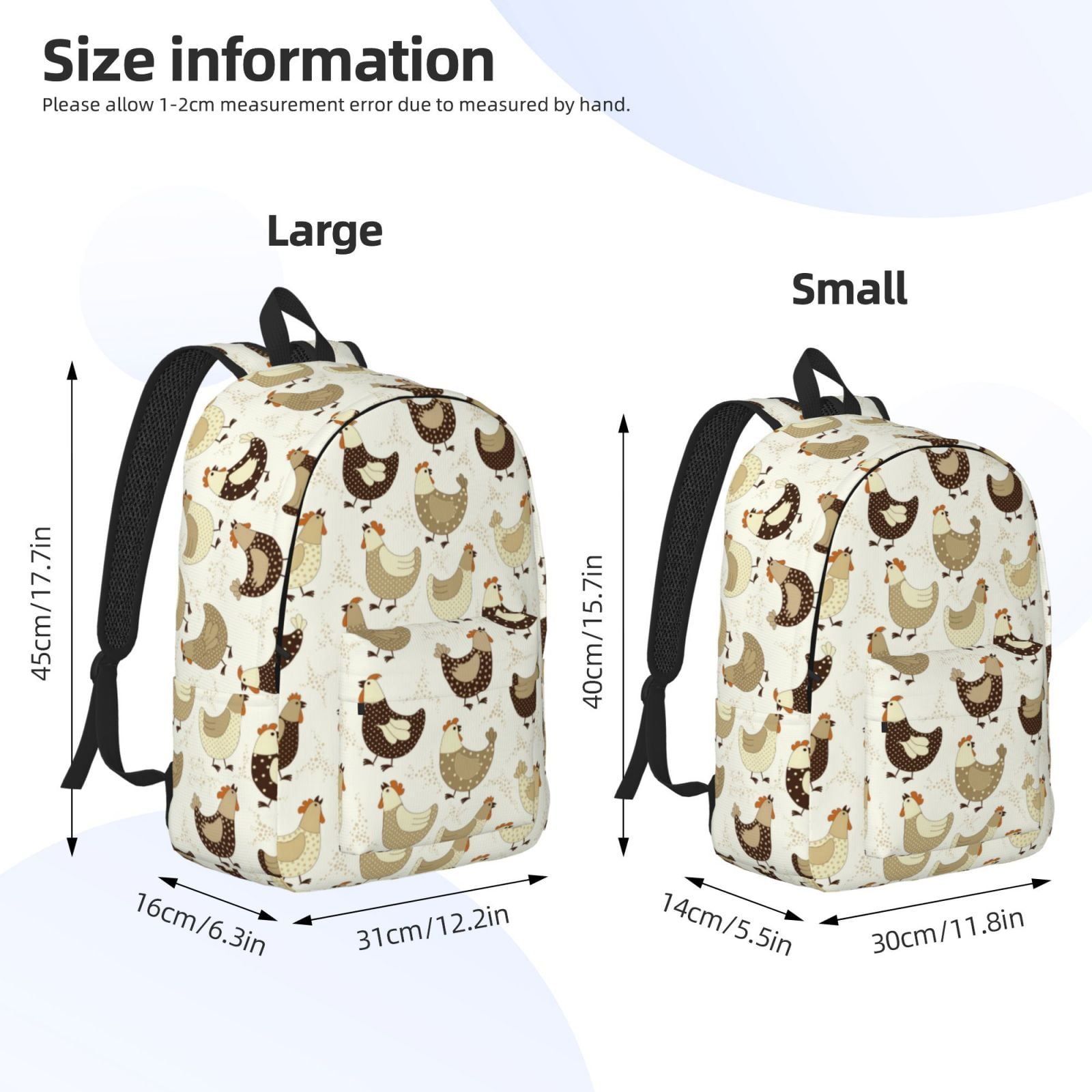 Sigee Chicken Cartoon for Canvas Large Capacity Laptop Backpack for Men ...