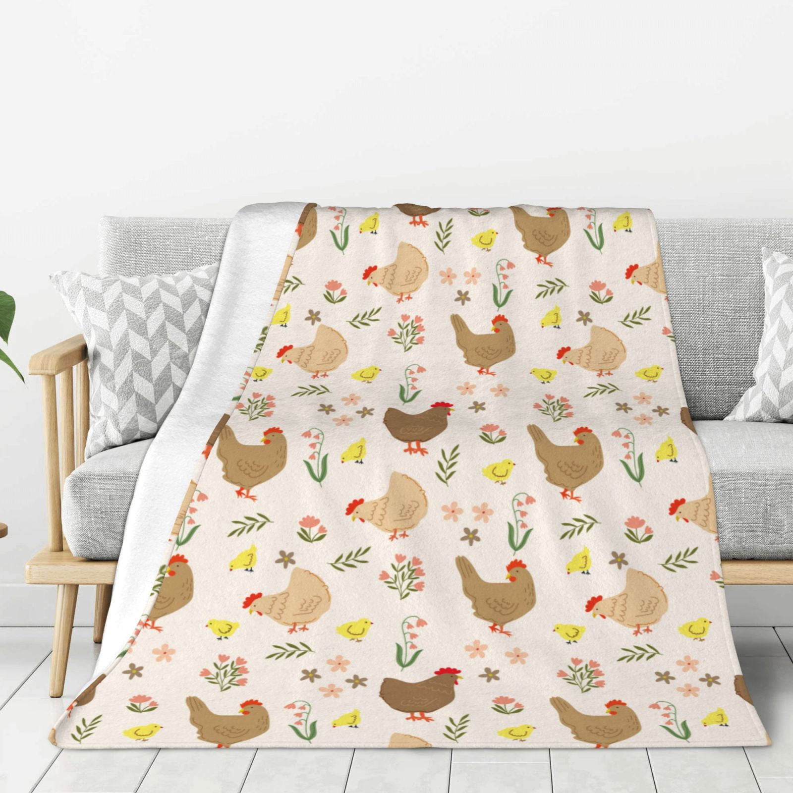 Sigee Chicken Family for Flannel Blanket - Ultra-Soft, Warm and Cozy ...