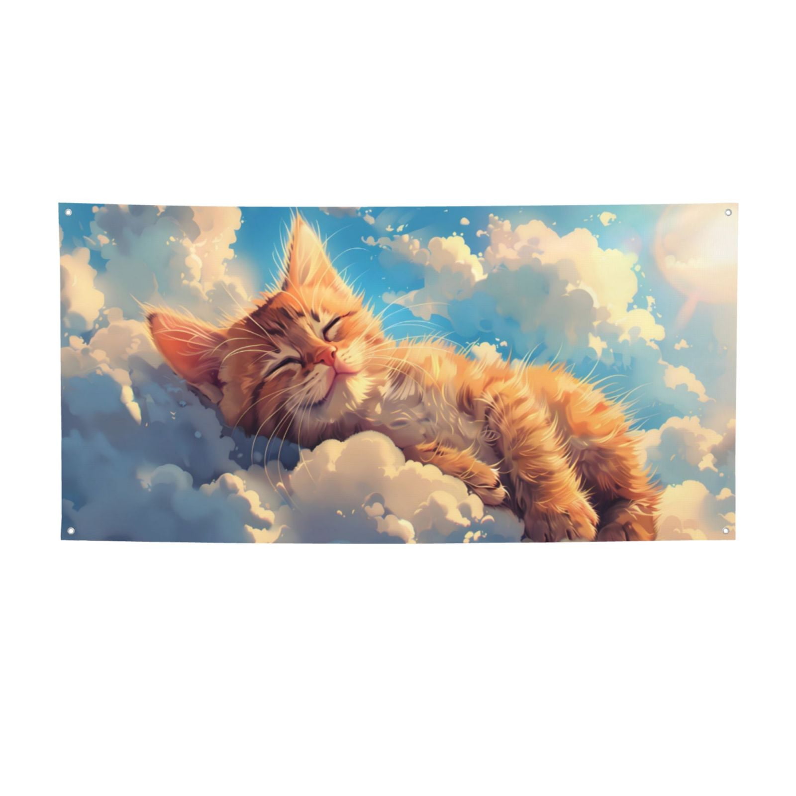 Sigee Cloud Sleeping Cat for Large Happy Holiday Banner for Outdoor ...