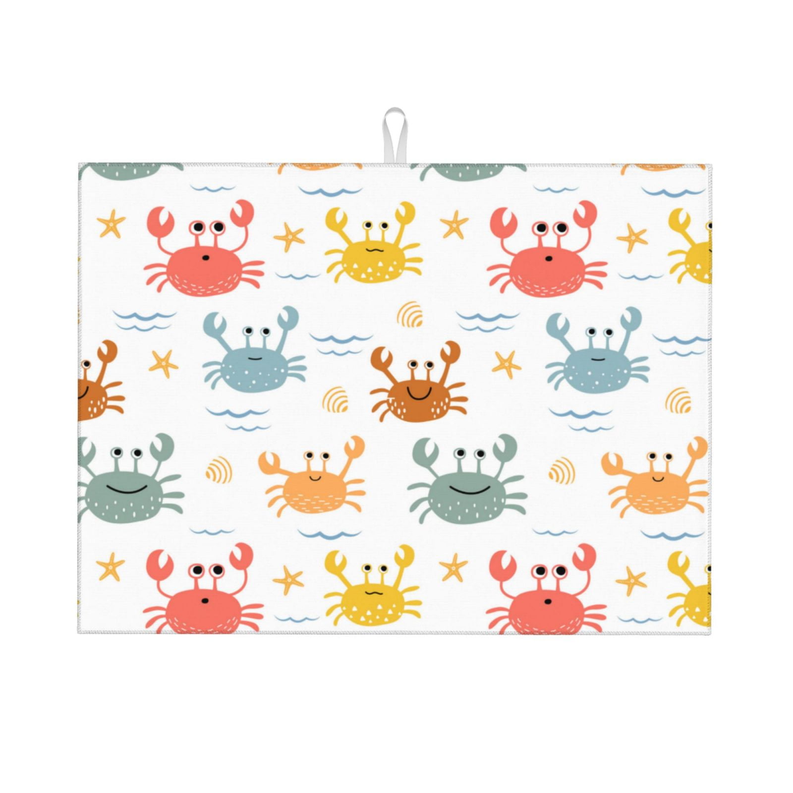 Sigee Colorful Crabs for Dish Drying Mat for Kitchen Counter,Premium ...