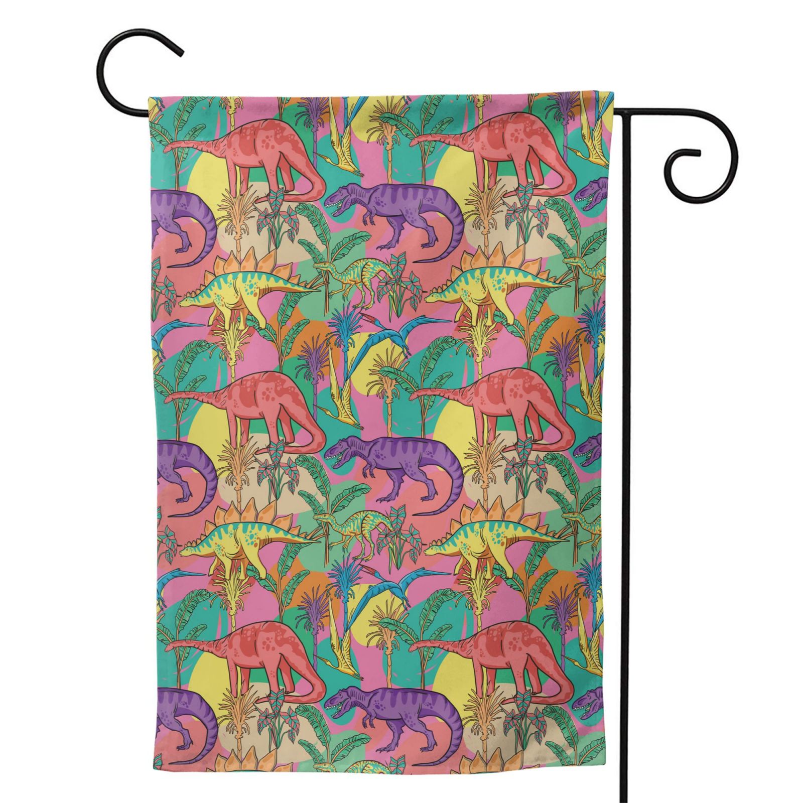 Sigee Colorful Dinosaur for Live Happy Decorative Small Garden Flag ...