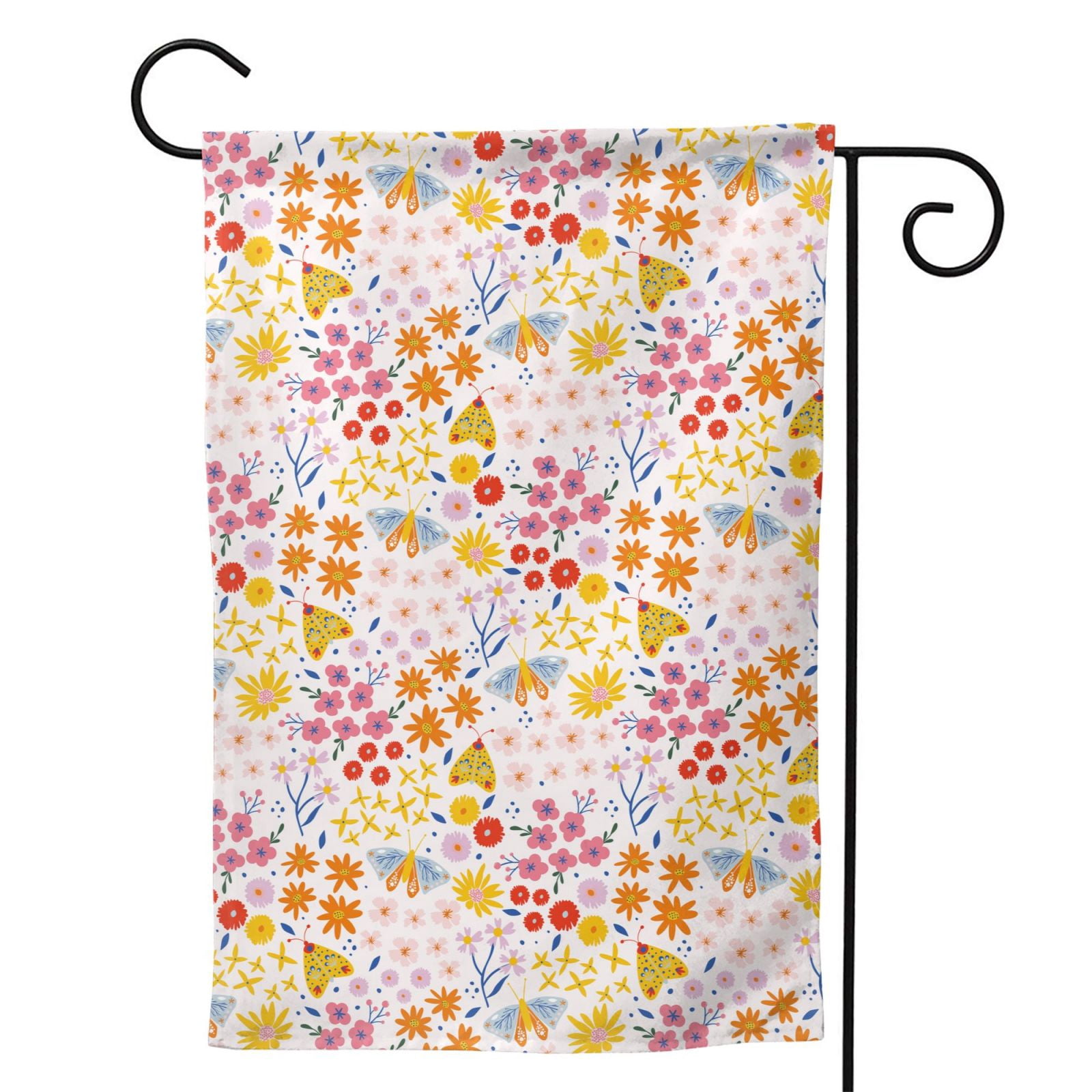 Sigee Colorful Floral for Live Happy Decorative Small Garden Flag ...