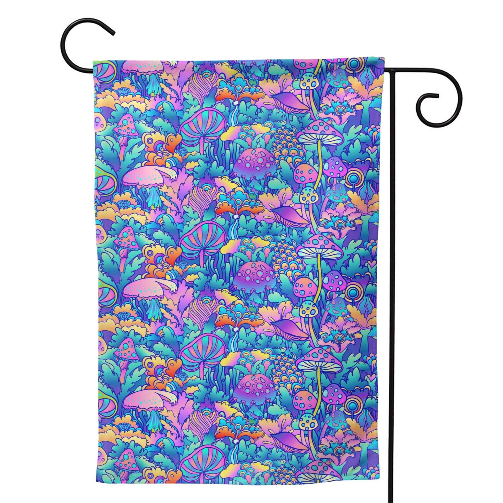 Sigee Colorful Mushrooms for Live Happy Decorative Small Garden Flag ...