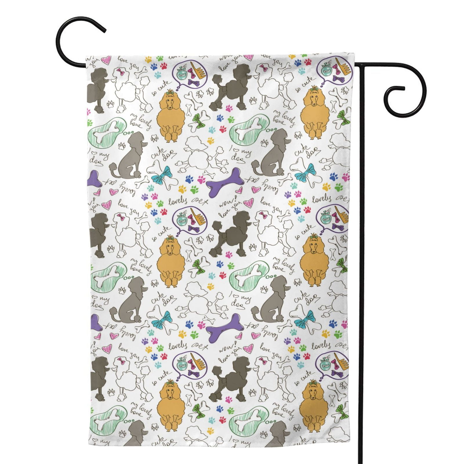 Sigee Colorful Poodle Dog for Live Happy Decorative Small Garden Flag ...