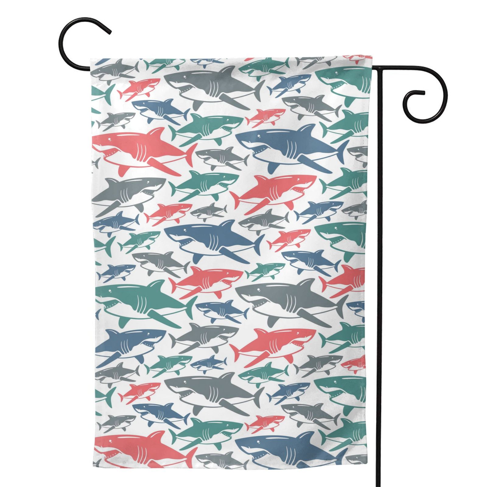 Sigee Colorful Shark for Live Happy Decorative Small Garden Flag,Double ...