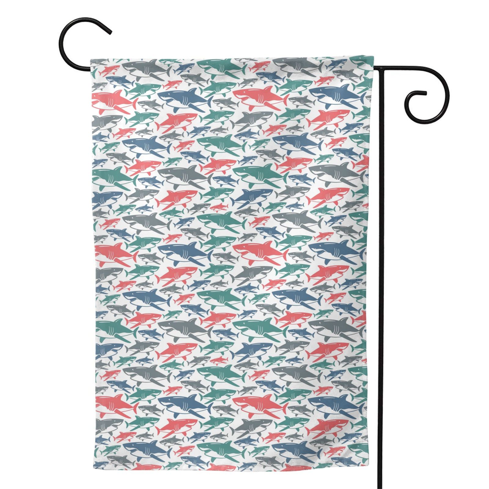 Sigee Colorful Shark for Live Happy Decorative Small Garden Flag,Double ...
