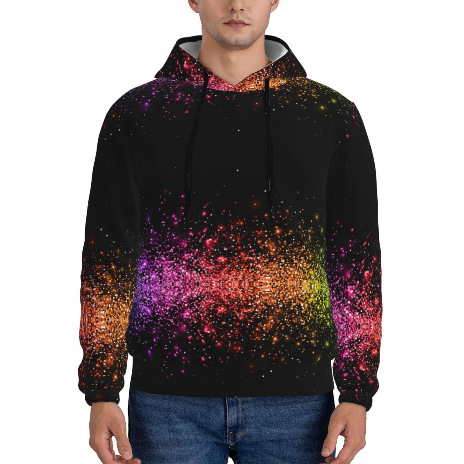 Sigee Colorful Sparkling for Men's Pullover Hoodie Sweatshirts Adult ...