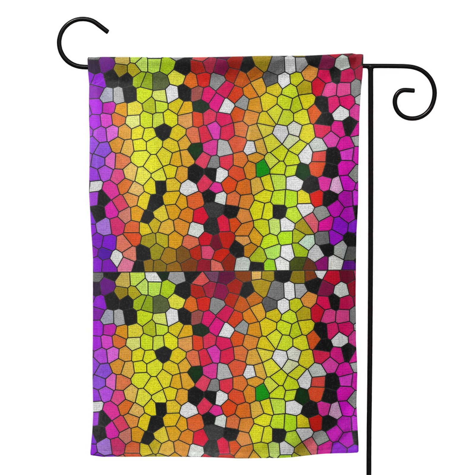 Sigee Colorful Tie Dye Stained Glass 1 for Live Happy Decorative Small Garden Flag,Double Sided ...