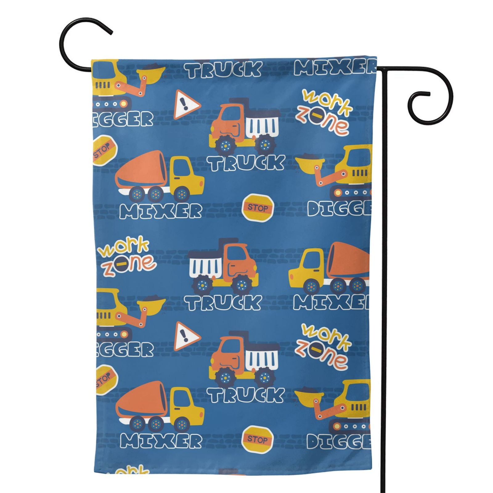 Sigee Construction Vehicles for Live Happy Decorative Small Garden Flag ...