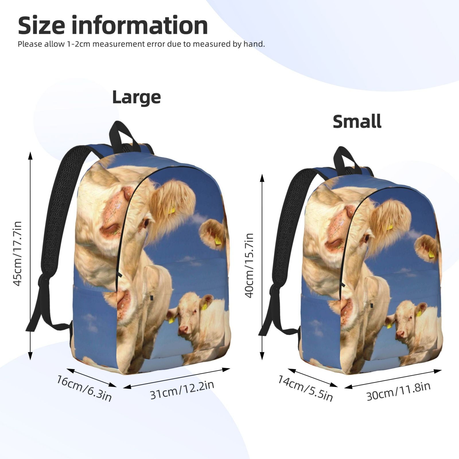Sigee Cows Cattles for Canvas Large Capacity Laptop Backpack for Men ...