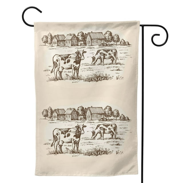 Sigee Cows On The Farm for Live Happy Decorative Small Garden Flag ...