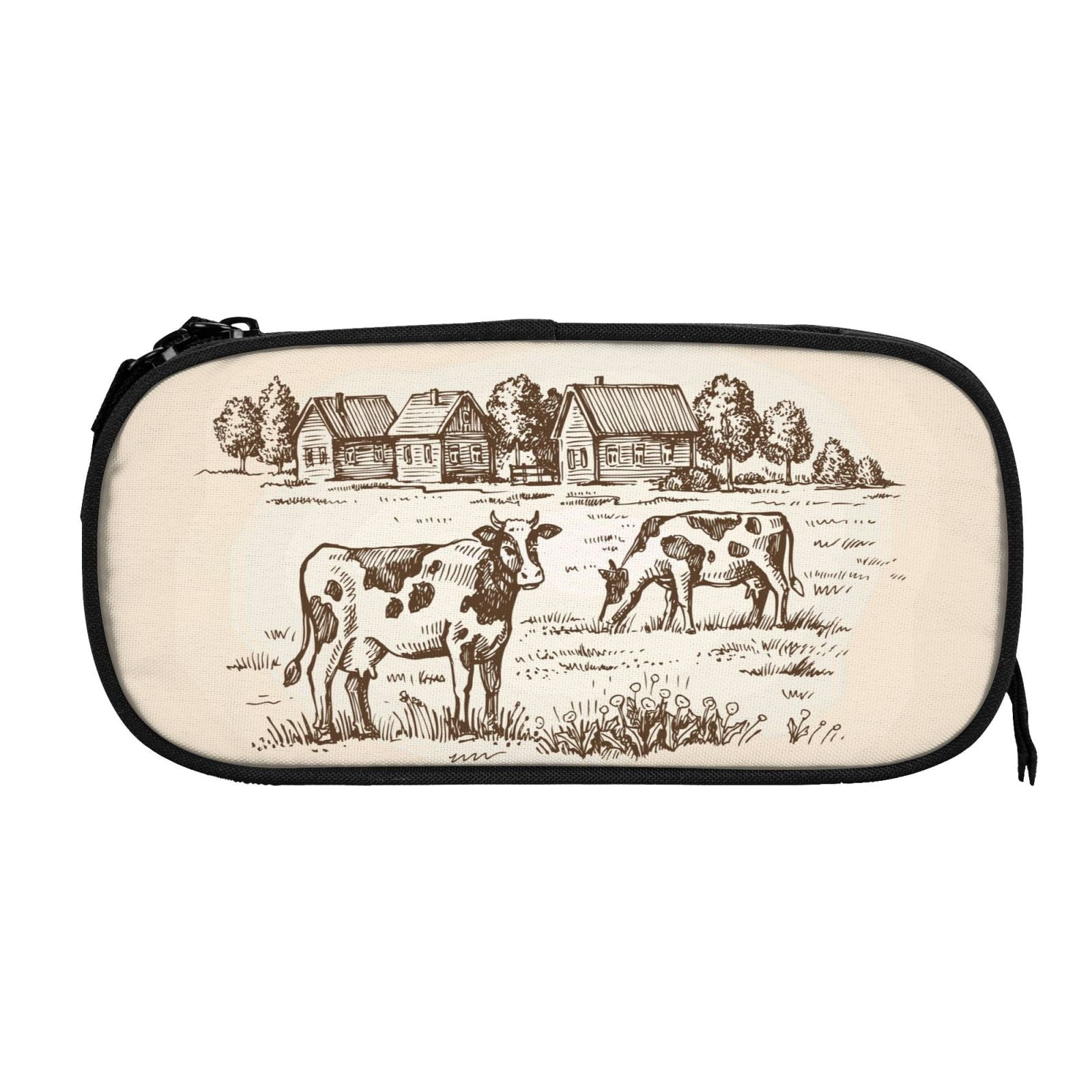 Sigee Cows On The Farm for Portable Pencil Pouch with Zipper for ...
