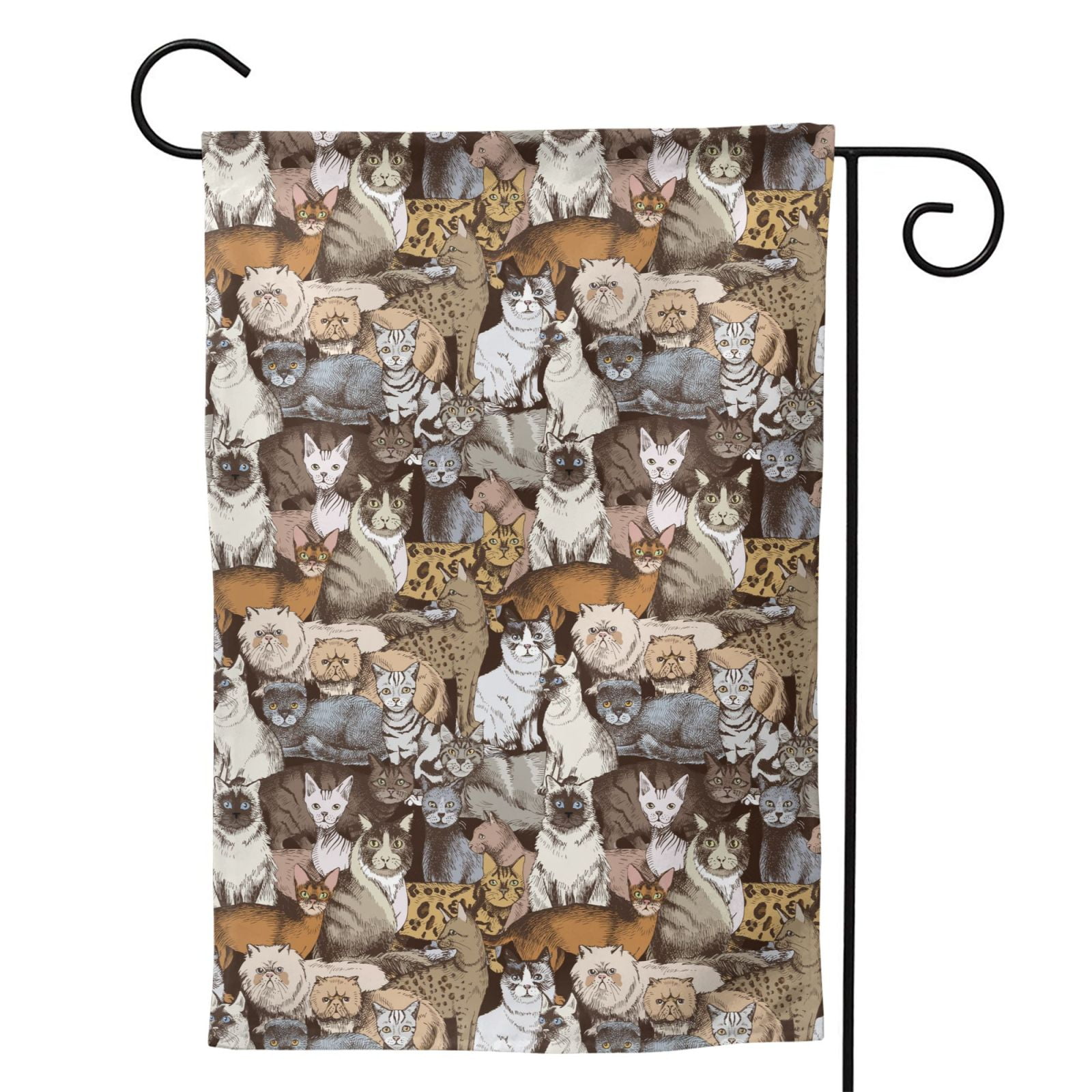 Sigee Cut Cats for Live Happy Decorative Small Garden Flag,Double Sided ...