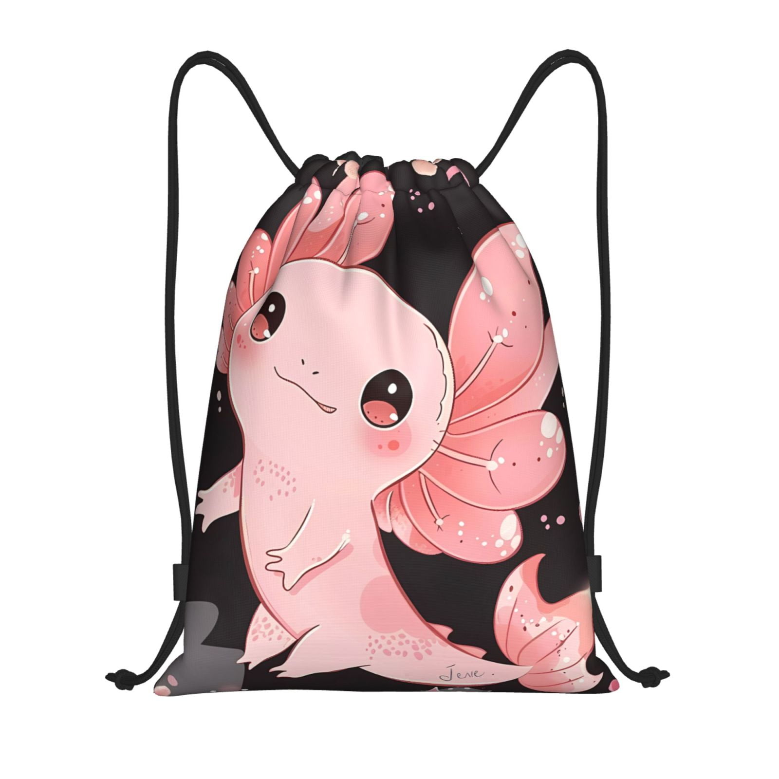 Sigee Cute Axolotl Sakura Blossoms A for Drawstring Bag String Backpack ...