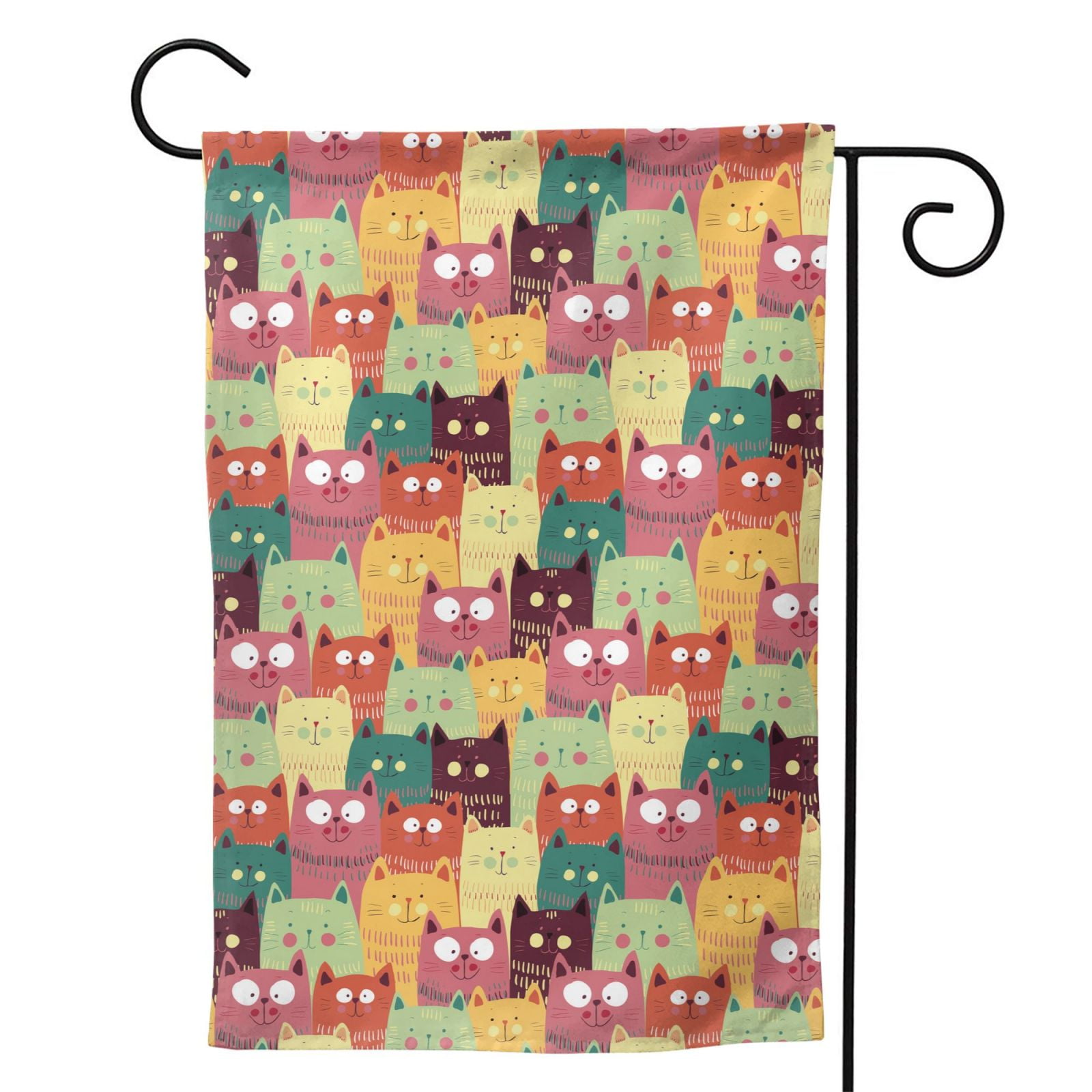 Sigee Cute Cartoon Cat for Live Happy Decorative Small Garden Flag ...