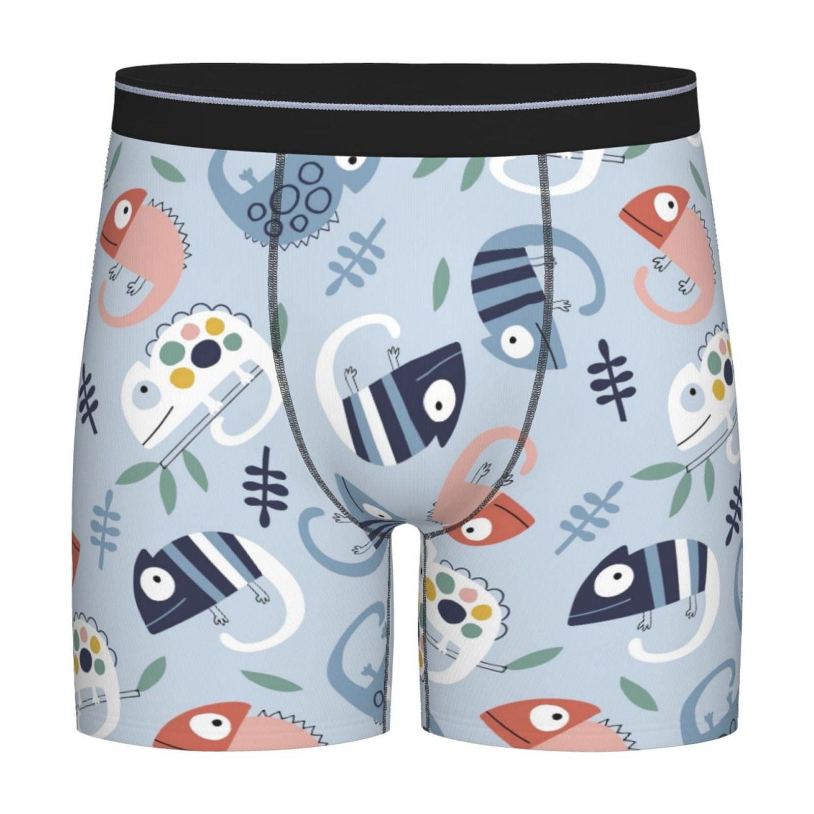 Sigee Cute Chameleons On Blue for Men's Boxer Briefs,Moisture Wicking ...