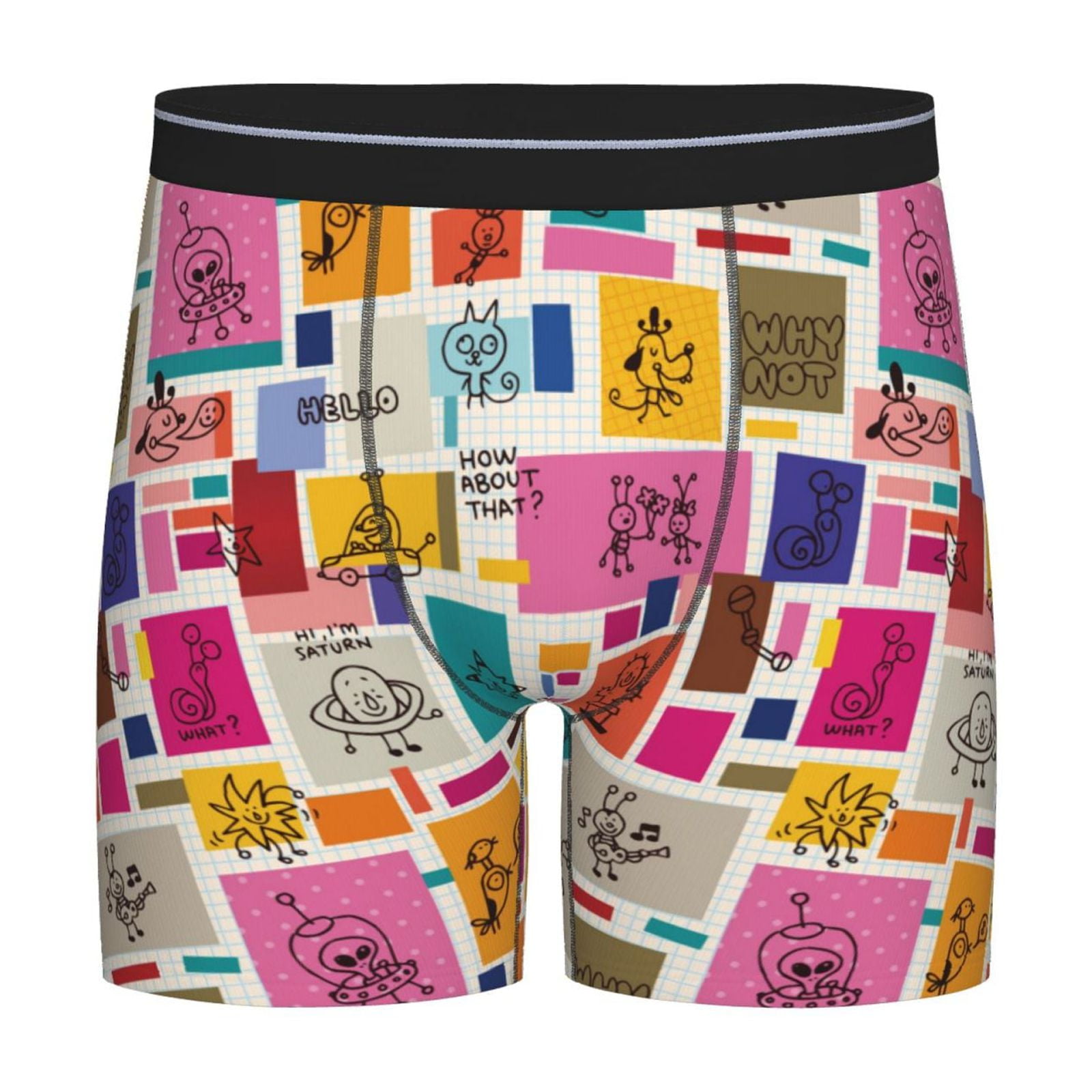 Sigee Cute Doodles for Men's Boxer Briefs,Moisture Wicking and ...
