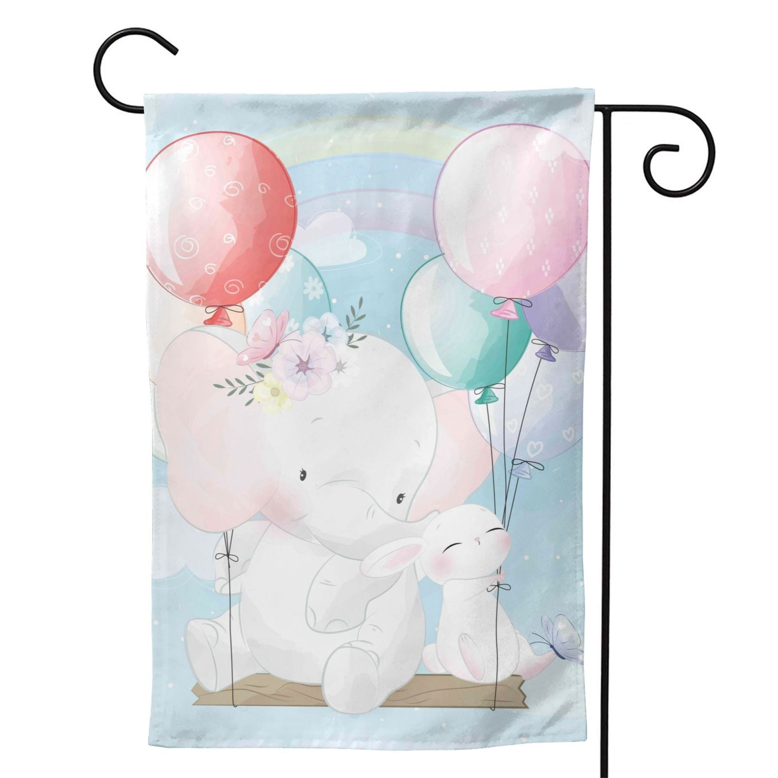 Sigee Cute Elephant for Live Happy Decorative Small Garden Flag,Double ...