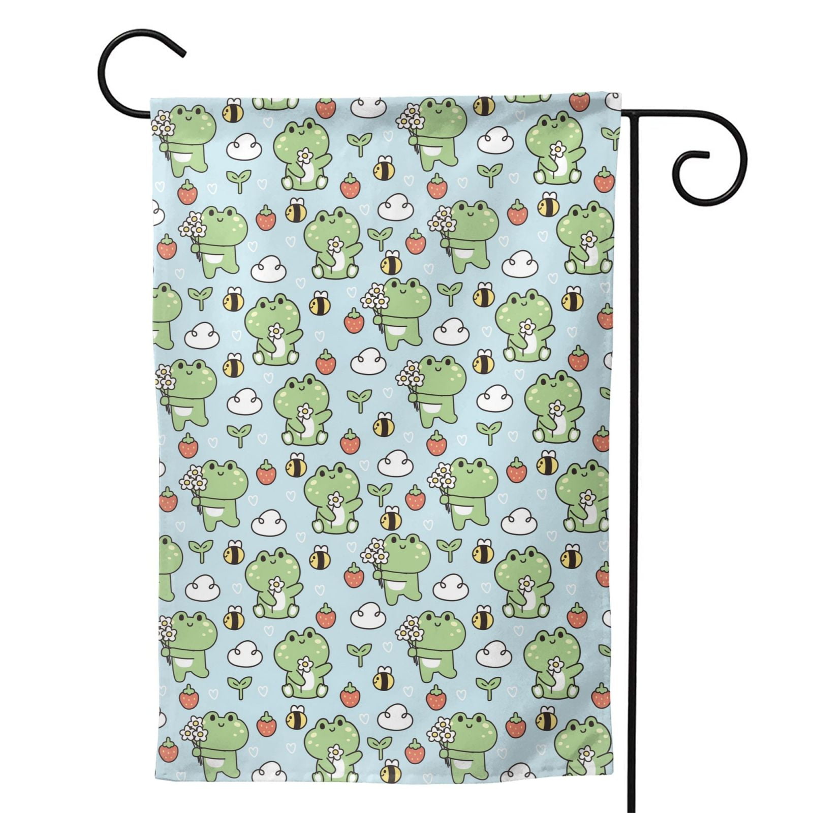Sigee Cute Floral Frog for Live Happy Decorative Small Garden Flag ...