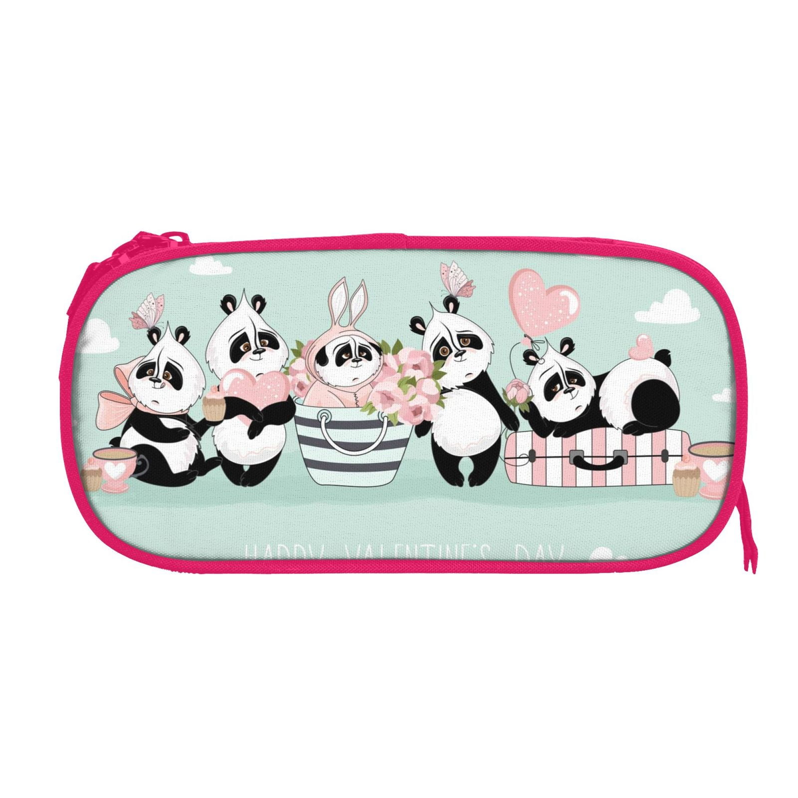 Sigee Cute Panda for Portable Pencil Pouch with Zipper for Students ...