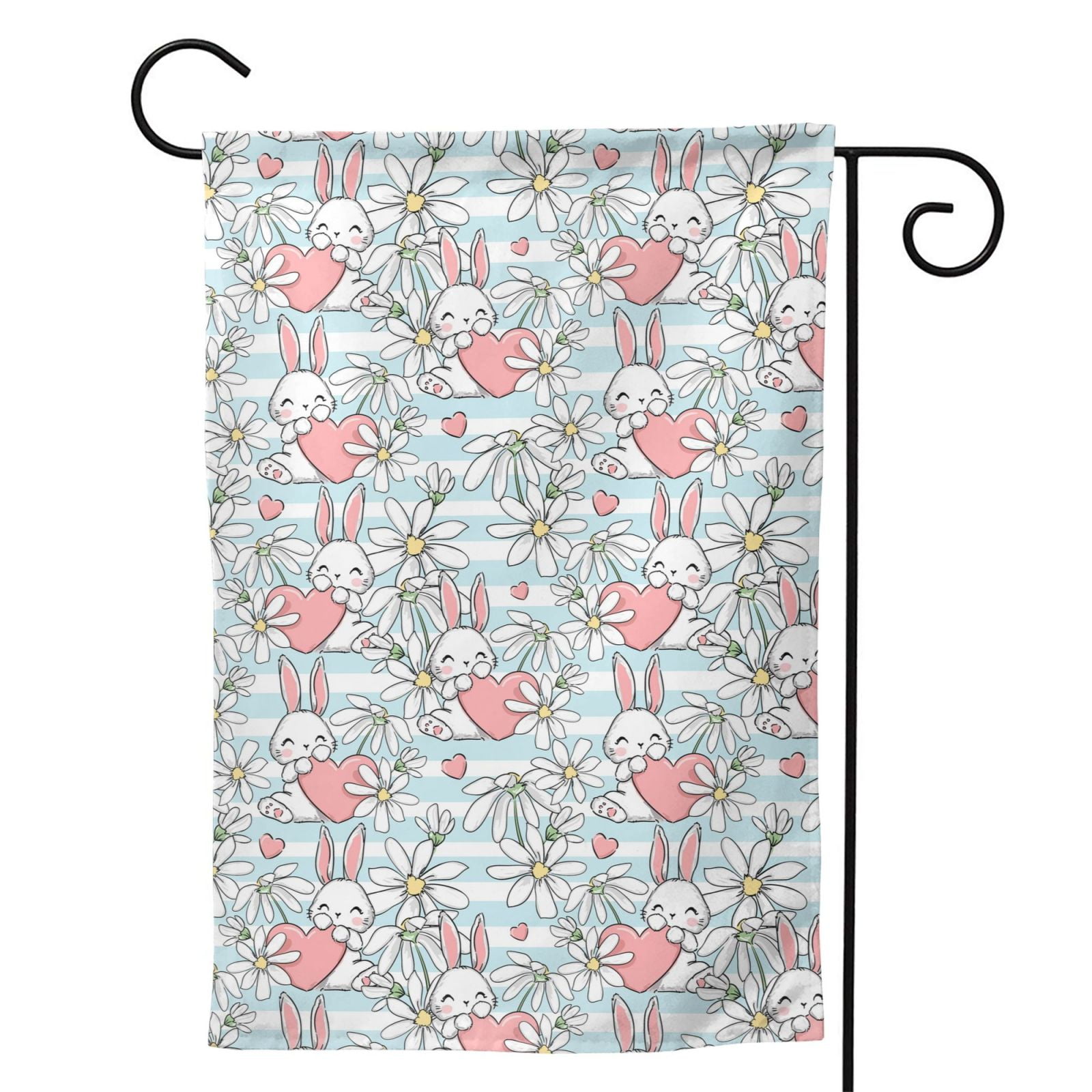 Sigee Cute Rabbit And Heart for Live Happy Decorative Small Garden Flag ...