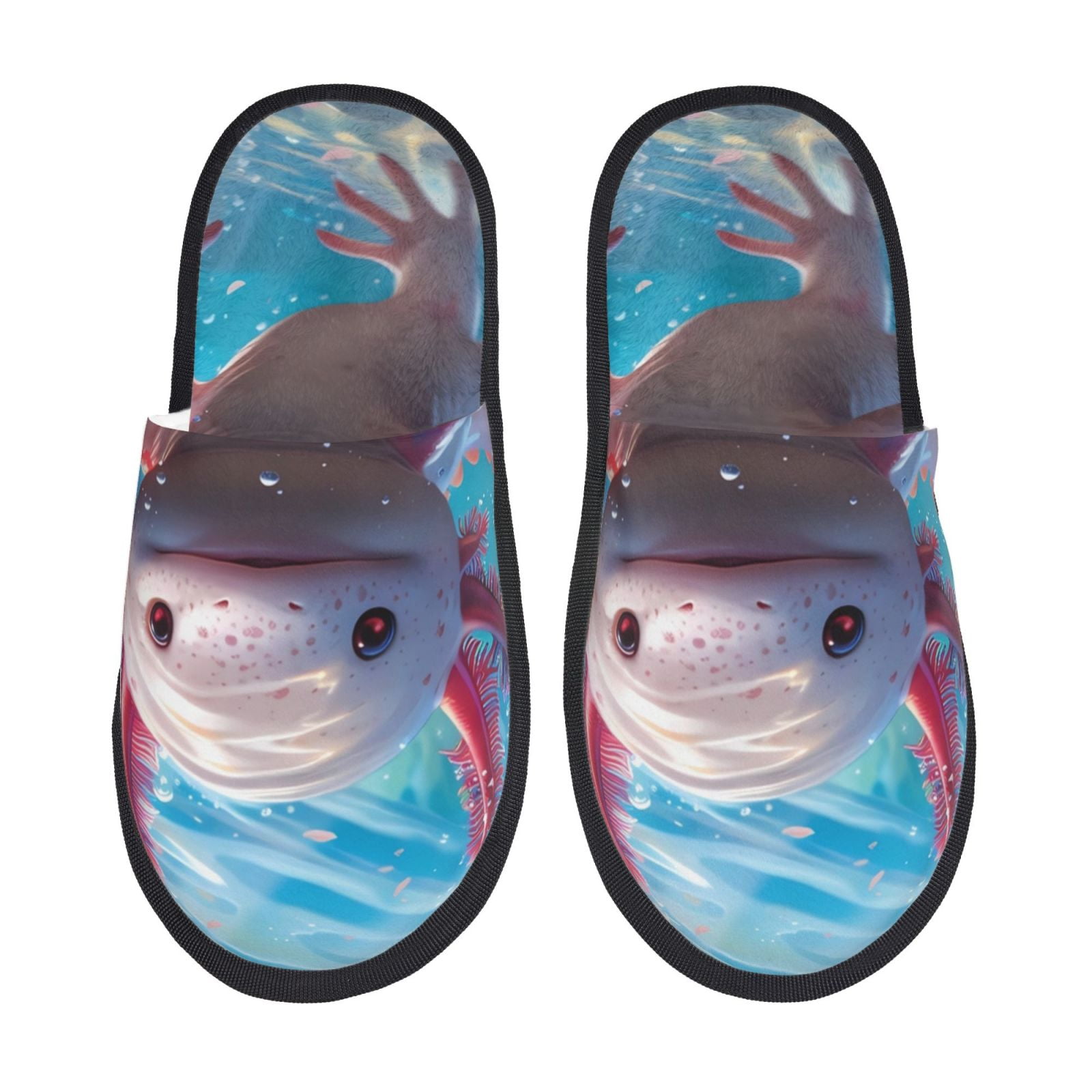 Sigee Cute Underwater Axolotl for Cozy Furry Slippers Super Soft Indoor ...